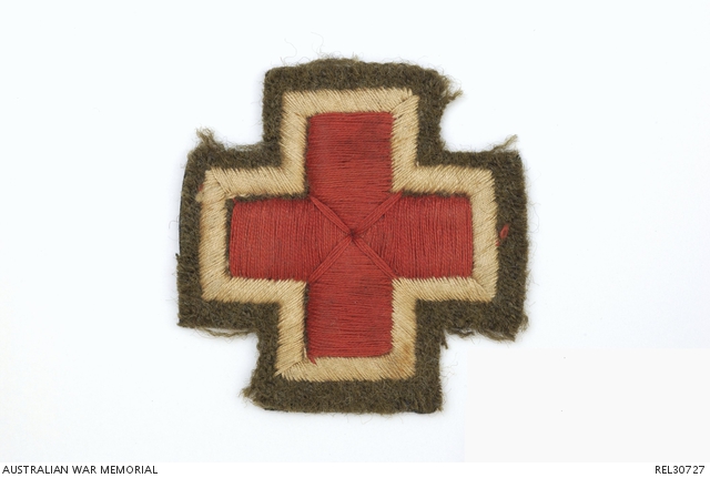 Woven Red Cross arm badge : Private N S Eglinton, Australian Army ...