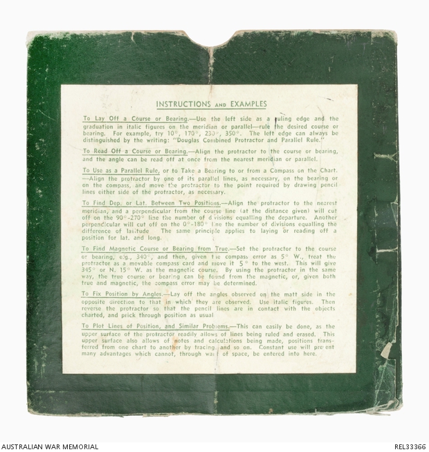 Pair Douglas protractors in sleeve from navigator's case, Lockheed ...