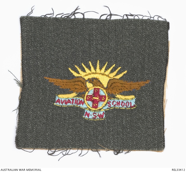 Sleeve badge : NSW Aviation School - A E Buzacott | Australian War Memorial