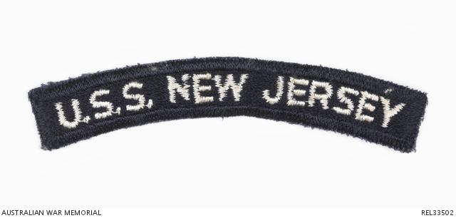 USS New Jersey embroidered shoulder title : D S Gibbons ...