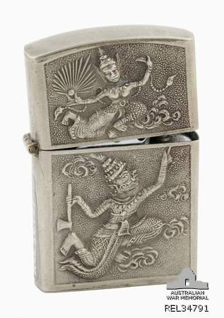 Cigarette lighter decorated with Thai gods : D S Gibbons ...