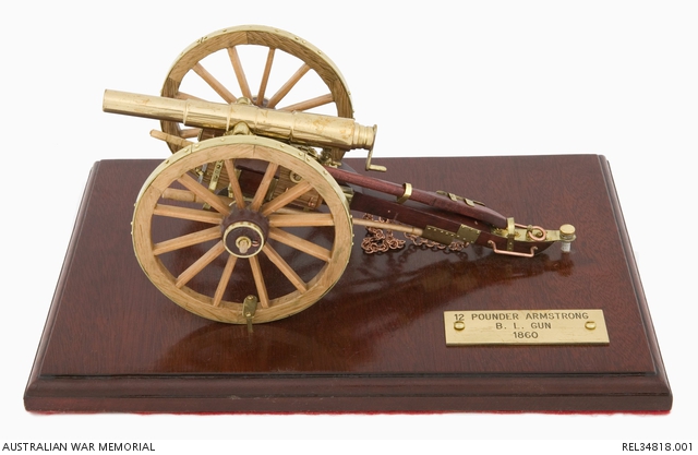 Model of a 12 pounder Armstrong BL gun | Australian War Memorial