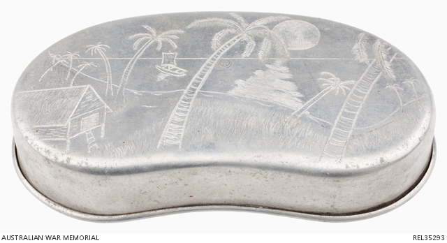 Engraved Japanese mess tin lid : Major I A Wilson, 10 Field Ambulance ...