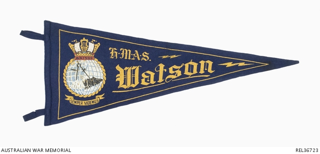 Souvenir pennant : HMAS Watson | Australian War Memorial