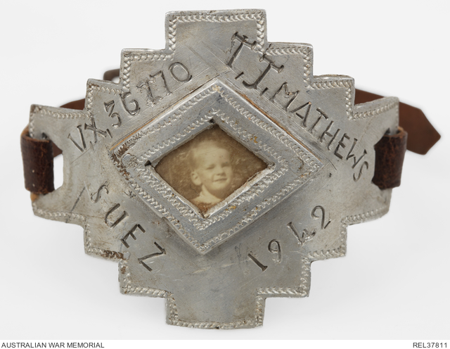 Aluminium wrist bracelet : Private T J Mathews, Royal Australian ...