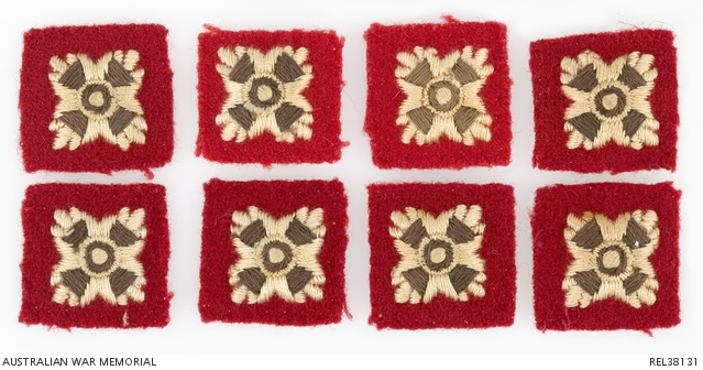 Eight embroidered officer's pips : Captain M T Turrell, 6 Battalion ...