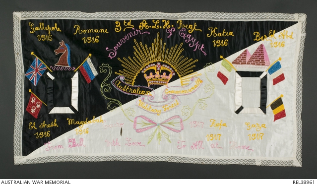 'Souvenir of Egypt' table runner : 3 Light Horse Regiment | Australian ...