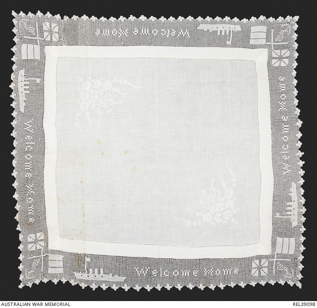 Patriotic tablecloth : Mrs A Garrett | Australian War Memorial