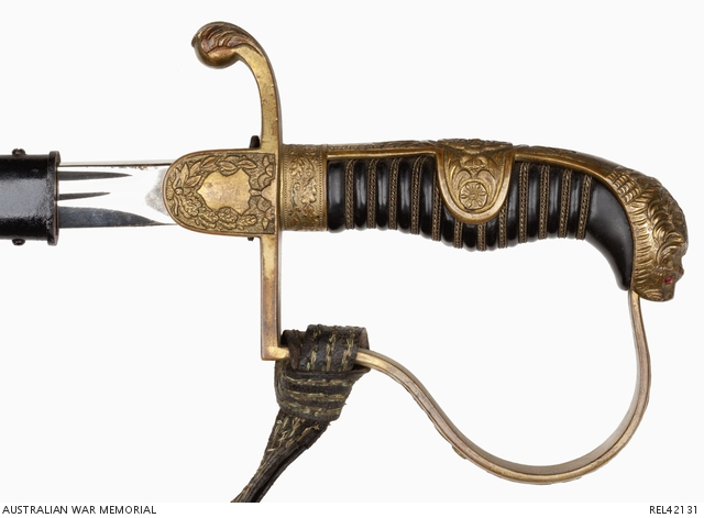 Imperial German Officer's Jawless Lion Head Undress Sword and Knot ...