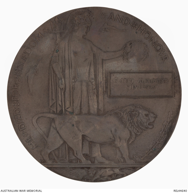 Next of kin plaque : Lance Corporal Gilbert Alexander Stevenson, 1st ...