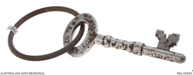 Cell block key, Changi Prison: Sergeant Frederick George Butt, 2/30 ...