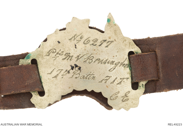 Identification bracelet : 6277 Private Moss Valentine Brasington, 17th ...