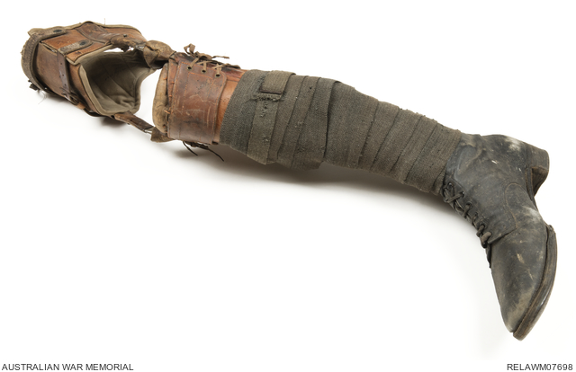Artificial leg worn by German aviator | Australian War Memorial
