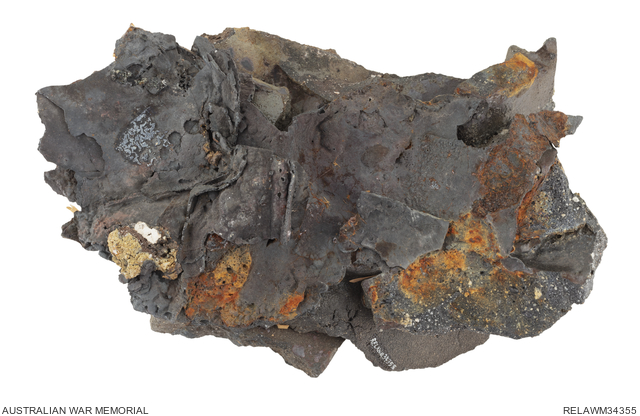 Damaged terracotta tile, atomic blast Hiroshima | Australian War Memorial