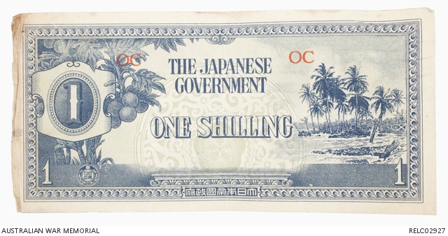 Japanese Invasion Money British Oceania 1 shilling note: Major I A ...