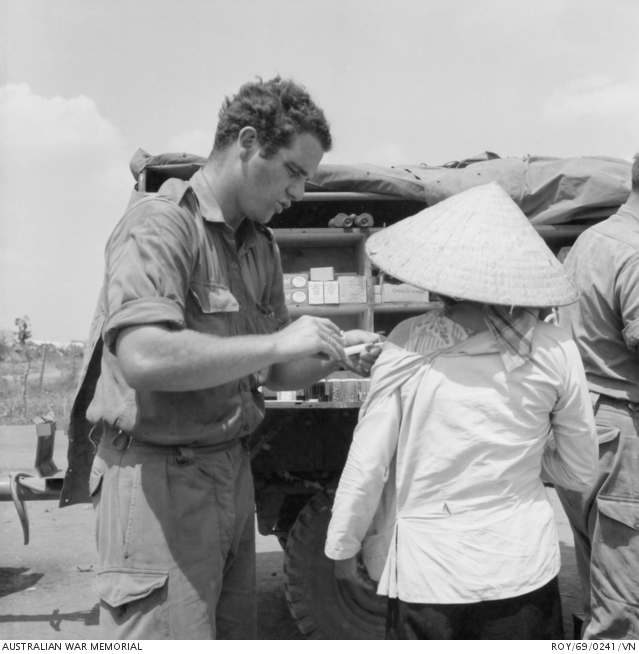 Phuoc Tuy Province, South Vietnam. 1969-04. A medical orderly, Lance ...