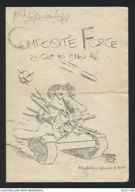 [Menu] Composite Force, 23 Oct to 5 Nov 42 | Australian War Memorial