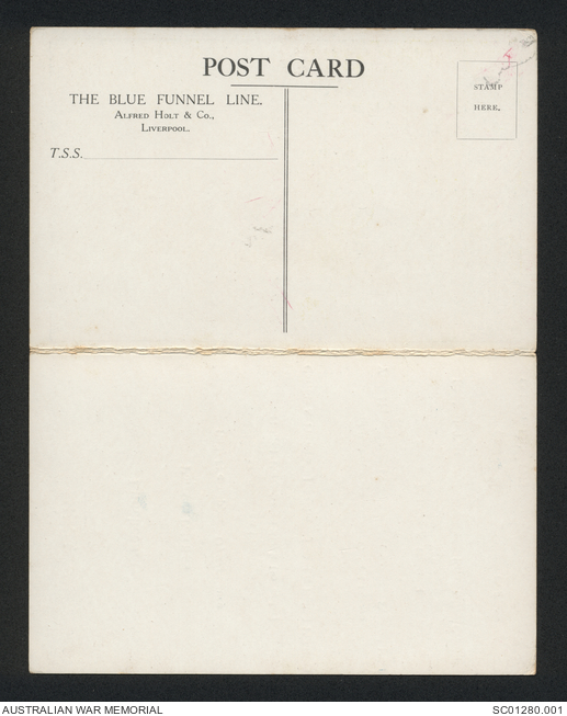 [Menu] from the Blue Funnel Line 15 October 1915 | Australian War Memorial