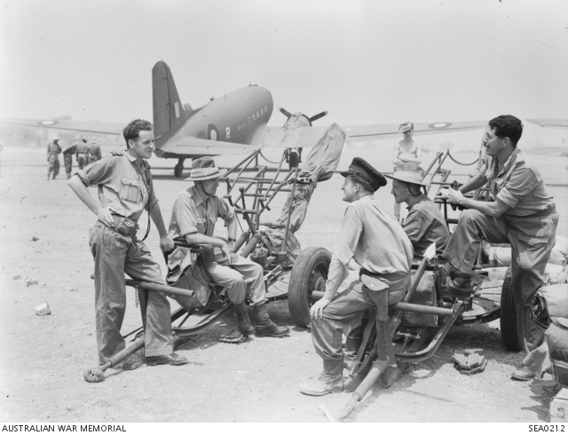 Meiktila, Burma. c. 4 April 1945. While their Douglas C47 Dakota ...