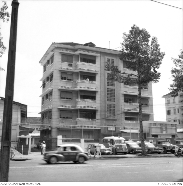 Exterior view of the front of the multi-storey building, now used as ...