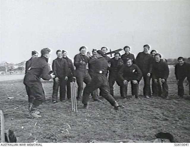Ground staff of No. 457 (Spitfire) Squadron RAAF at an RAF station ...