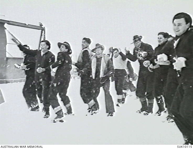 Swinderby, England. C. 1942-01. A group of ground crew of No. 455 ...