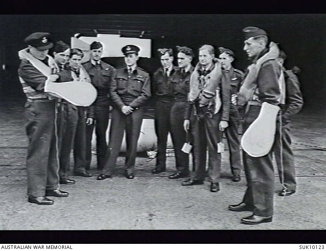Leuchars, Scotland. C. 1942-04. A group portrait of aircrew of No. 455 ...