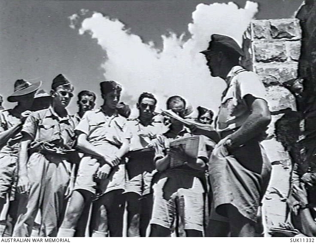 Malta GC. C. 1943-08. Bomber crews of an RAF Balitmore squadron being ...