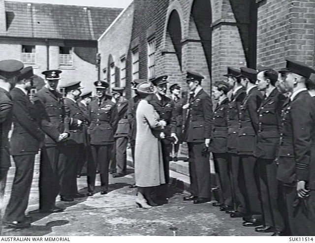 England. C. 1943. Portrait of the King and Queen on a visit to RAF ...