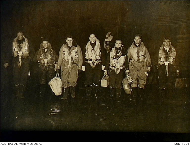 Leconfield, Yorkshire, England. C. 1943-12. Group portrait of one of ...