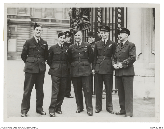 London, England. C. 1944-05. Group portrait of members of No. 10 ...