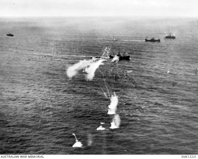 In the North Sea. C. 1944-05. Beaufighter aircraft of No. 455 Squadron ...