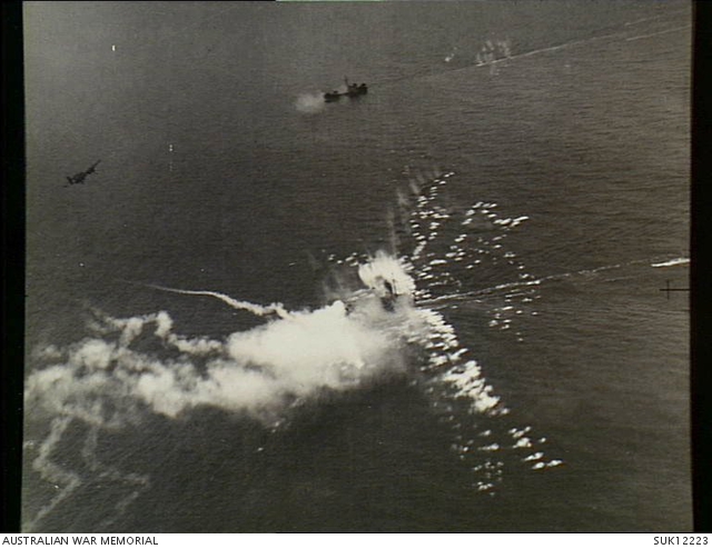 North Sea. C. 1944-05. An attack by rocket equipped Beaufighter ...