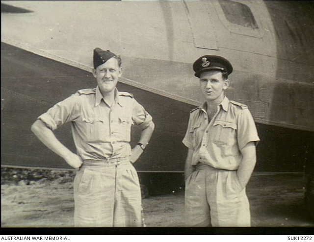 India. C. 1943-12. Group portrait of Flying Officer (FO) D. C. Brown ...
