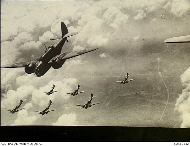 Italy. 1944-05-27. RAF Baltimore aircraft flying in formation on the ...