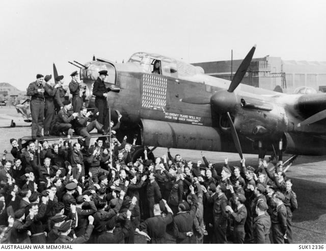 RAF Station Waddington Lincolnshire, England. C. 1944-05-14. Crew of "S ...