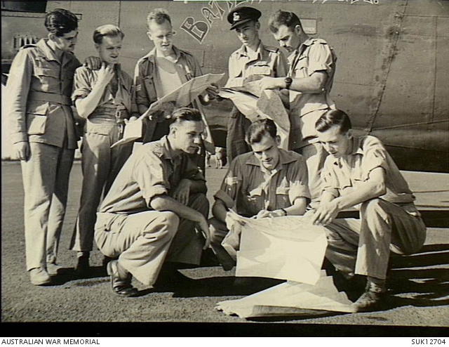 India. C. 1944-08. The crew of one of the Liberators operating on the ...