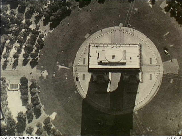 France. C. 1944-08. The Arc de Triomphe in the centre of the Etoile ...