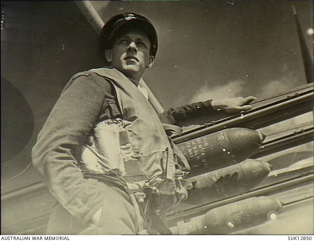 Normandy, France. C. 1944-09. Flying with one of the British rocket ...