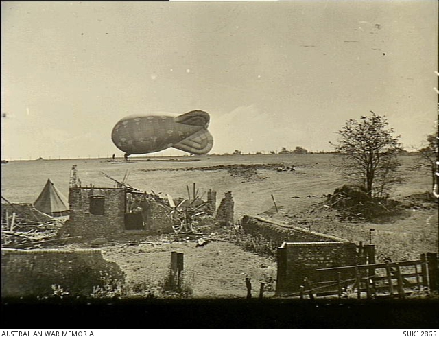 England. C. 1944-09. A general view of the balloon site where the first ...