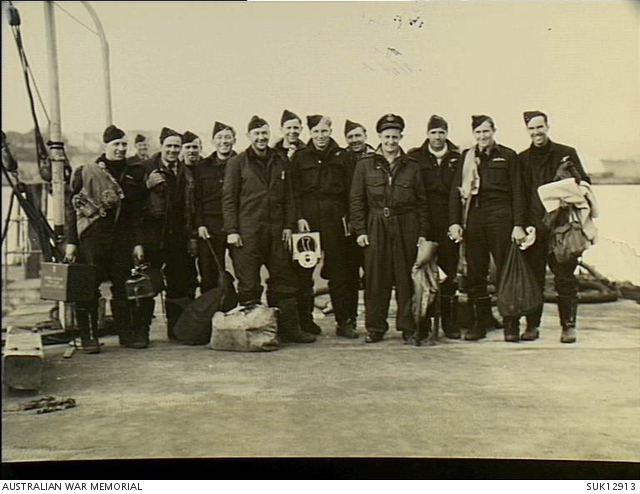 Crew of Sunderland W.4030 - H/10 of No. 10 Squadron RAAF at RAF Station ...