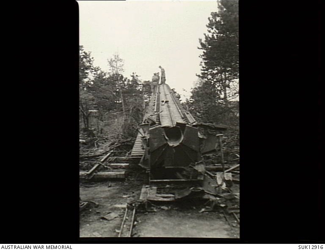 France. C. 1944-09. The launching ramp at a German flying bomb site on ...