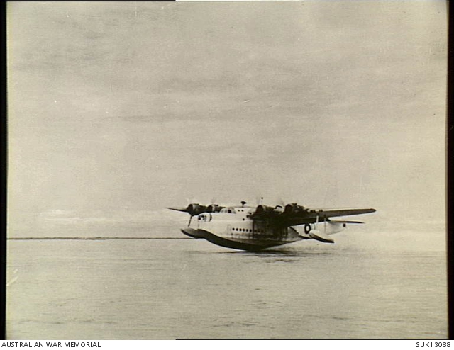 Sunderland aircraft of an RAF Squadron operating in Burma about to ...