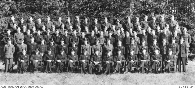 Norfolk, England. C. 1944-09. Group portrait of No. 455 Squadron RAAF ...