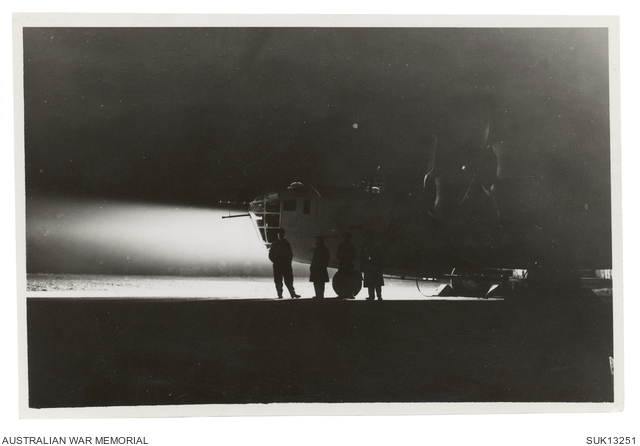 Cornwall, England. C. 1943-10. Night scene showing the powerful beam of ...