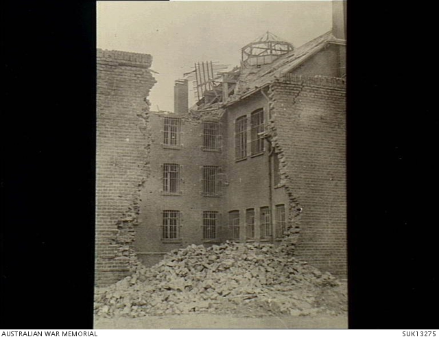 Amiens, France. C. 1944-03. The breach in the South side of the outer ...