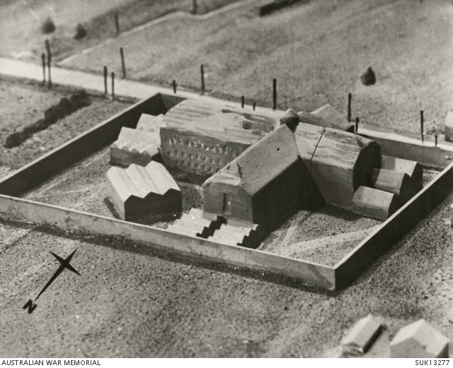 Amiens, France. C. 1944-03. A model of the prison at Amiens used for ...
