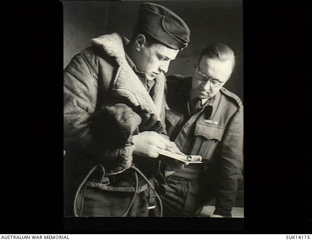On the Continent, Europe. C. 1945-04. On the completion of a sortie ...