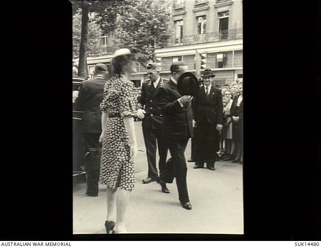 Paris, France. C. 1945-07. The arrival of H. E. Duff Cooper and Lady ...