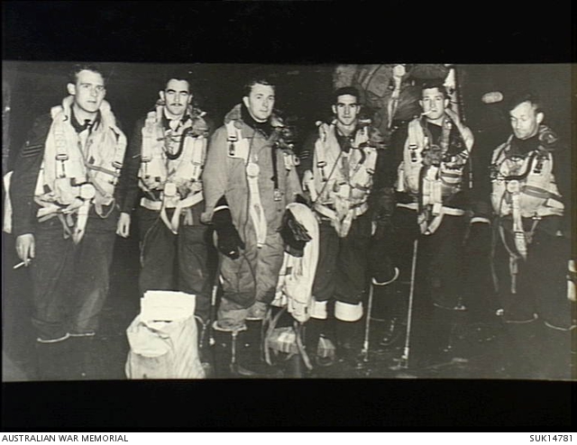 Crew of 'Whoa Bessie' a Lancaster Bomber of No 463 Squadron RAAF of ...